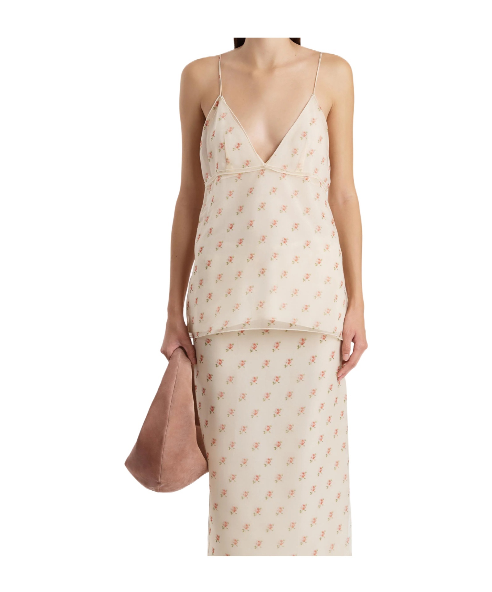 KHAITE Khaite Timy Floral Print V-Neck Camisole
